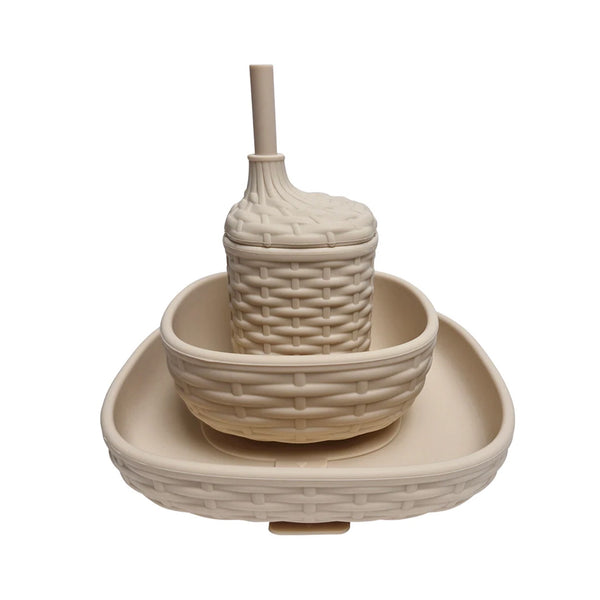 Dinner Set Silicone Rattan - Natural – Cavania